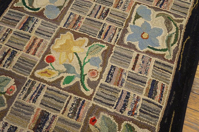 Antique American Hooked Rug at 1stDibs