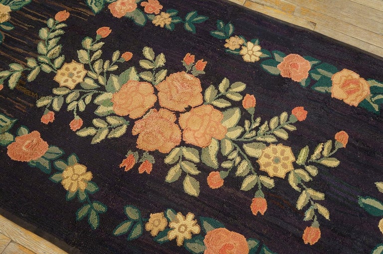 Early 20th Century American Hooked Rug ( 3' 3'' x 6' 1'' - 99 x 185 cm ...