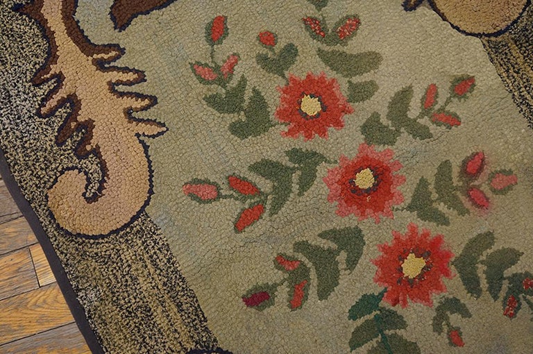 Antique American Hooked Rug For Sale at 1stDibs