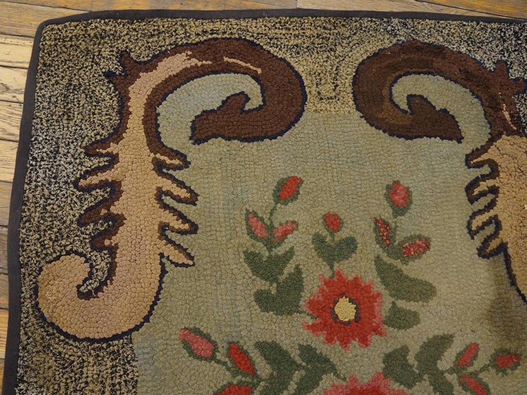 Antique American Hooked Rug For Sale at 1stDibs