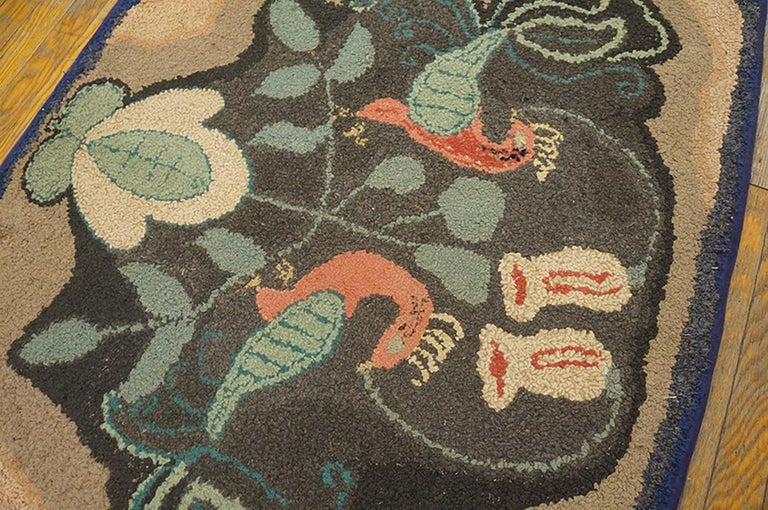 Antique American Hooked Rug For Sale at 1stDibs