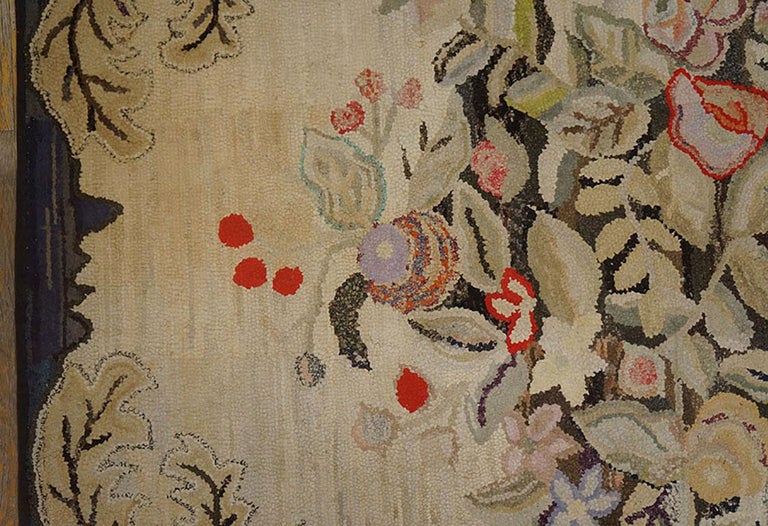 Antique American Hooked Rug For Sale at 1stDibs
