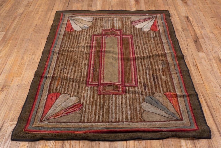 Antique American Hooked Rug, circa 1920s at 1stDibs