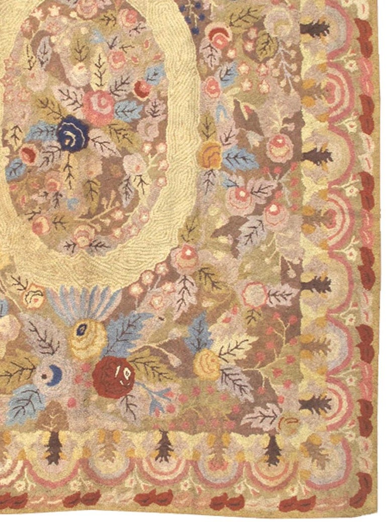 Antique American Hooked Rug For Sale at 1stDibs