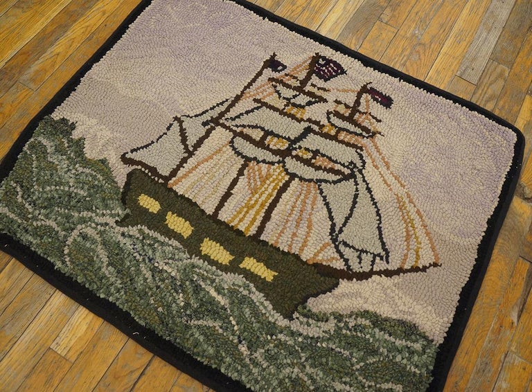 Antique American Hooked Rug For Sale at 1stDibs | hand hooked wool rugs