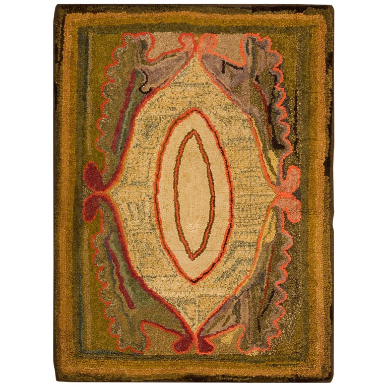 Antique American Hooked Rug For Sale at 1stDibs