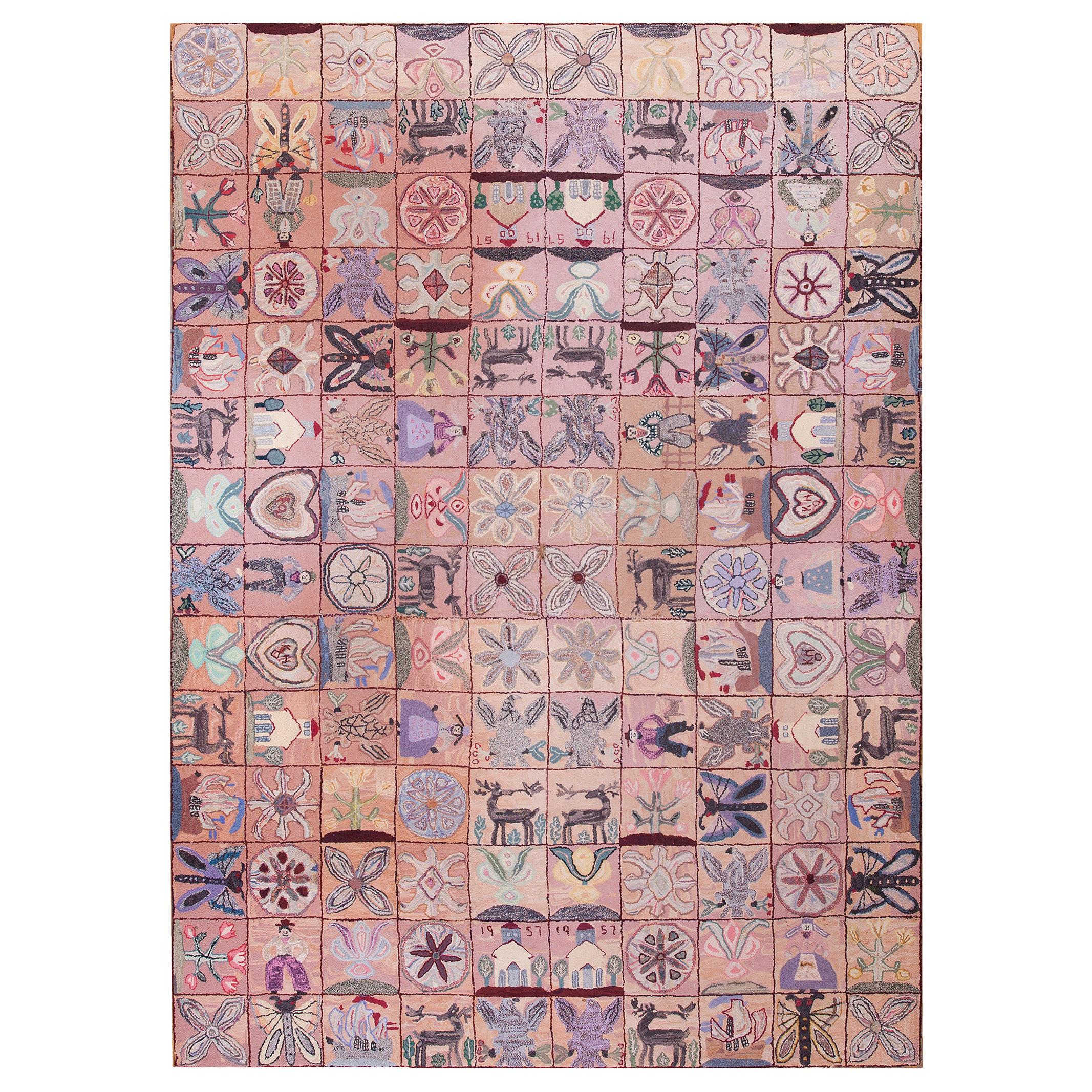 Antique American Hooked Rug 2' 7" x 3' 11" For Sale at 1stDibs