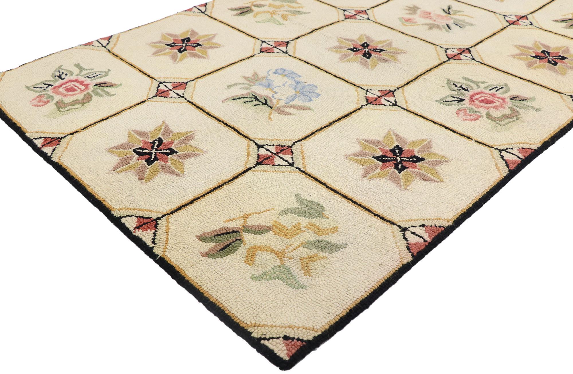 Antique American Hooked Rug with Colonial Cottage Style at 1stDibs ...