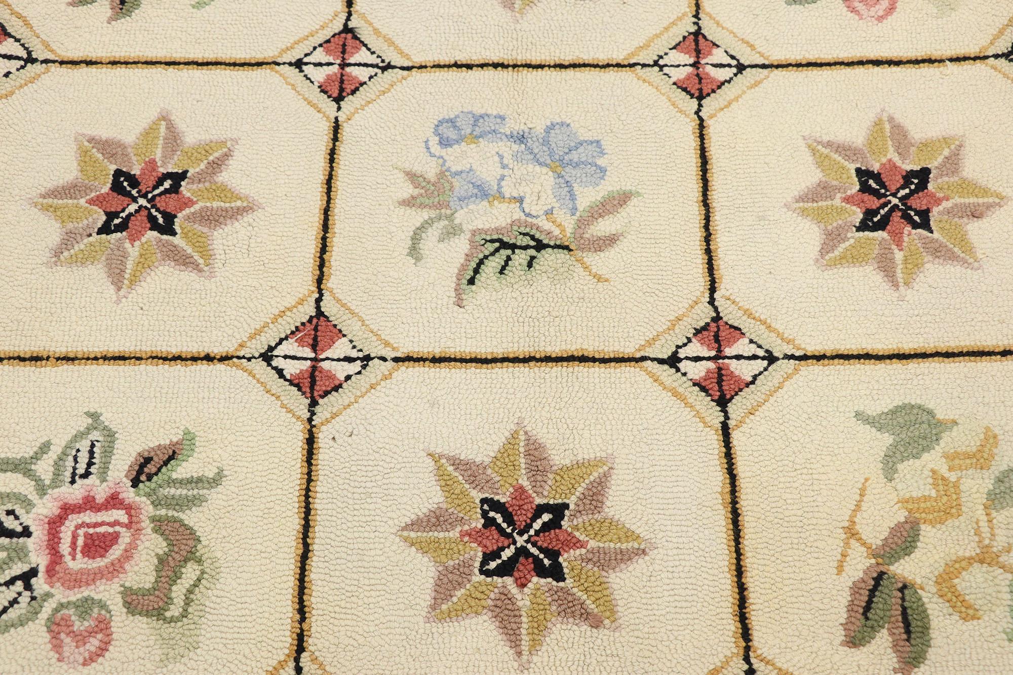 Antique American Hooked Rug with Colonial Cottage Style at 1stDibs ...