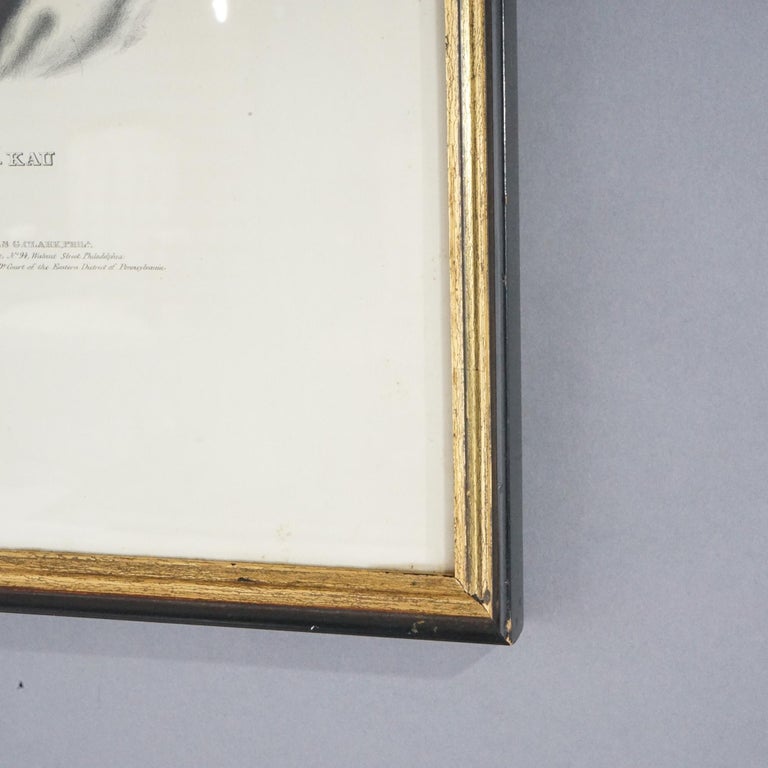 Antique American Indian Lithograph Published by Daniel Rice and James ...