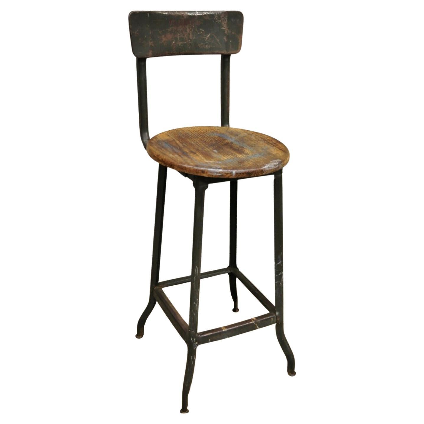 Antique American Industrial Army Green Painted Artist Drafting Stool ...