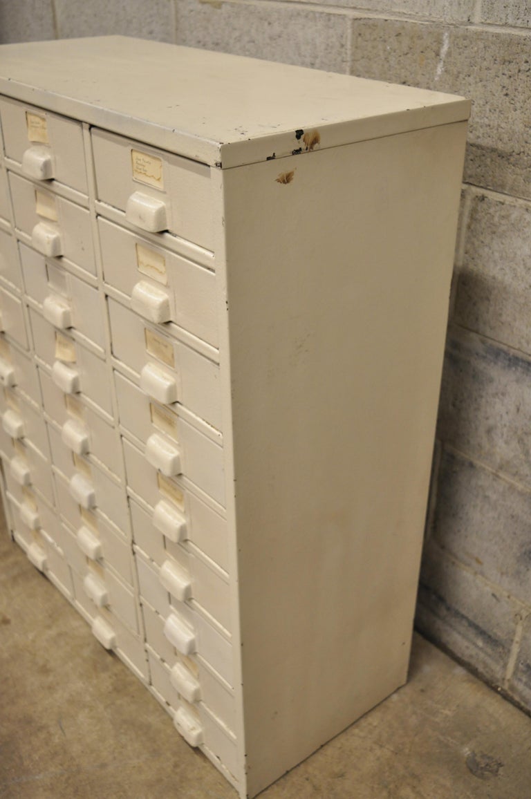 Antique American Industrial Steel Metal 27 Drawer Tool Shop Storage ...