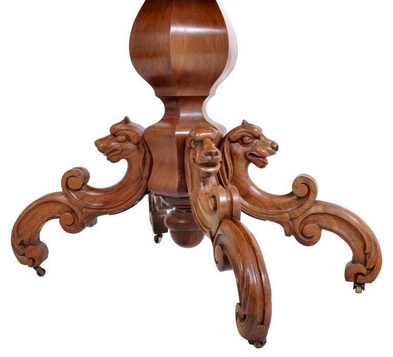 Antique American J H Belter Style Victorian Walnut Marble-Top Parlor ...