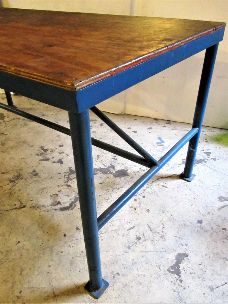 Antique American Industrial Work Table at 1stDibs