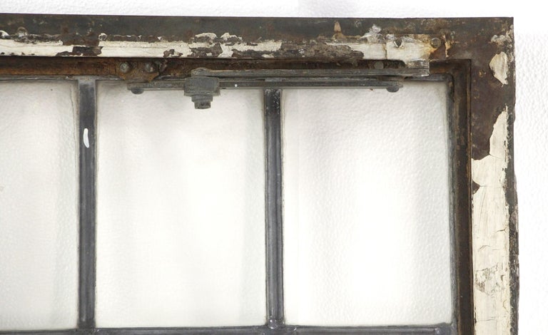 Antique American Leaded Double Casement Window Steel Frame w/ Bronze ...