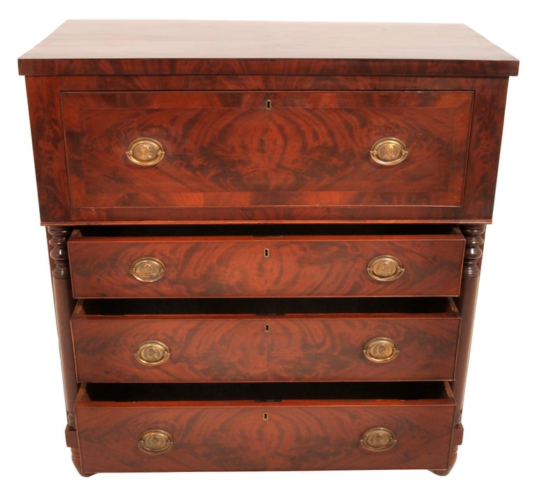 Antique American Mahogany Baltimore 'Butler's' Desk/Secretary Chest ...