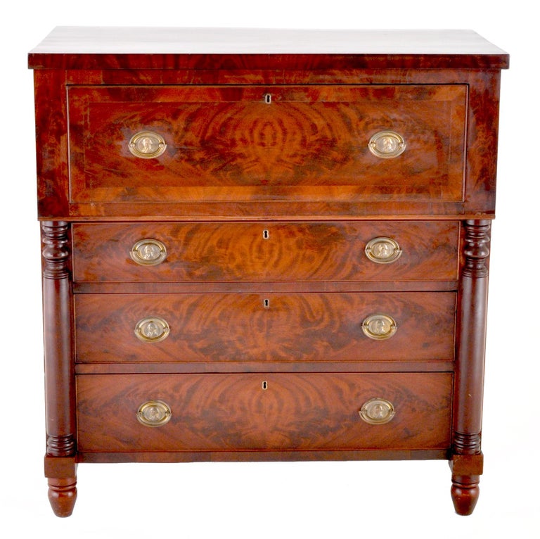 Antique American Mahogany Baltimore 'Butler's' Desk/Secretary Chest ...
