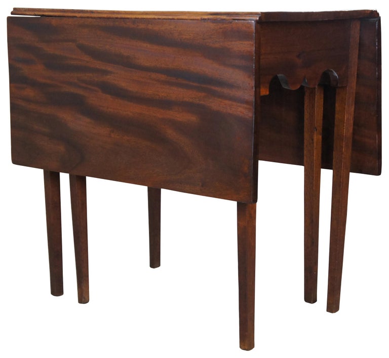 Antique American Mahogany Federal Style Drop-Leaf Dining Console Table ...