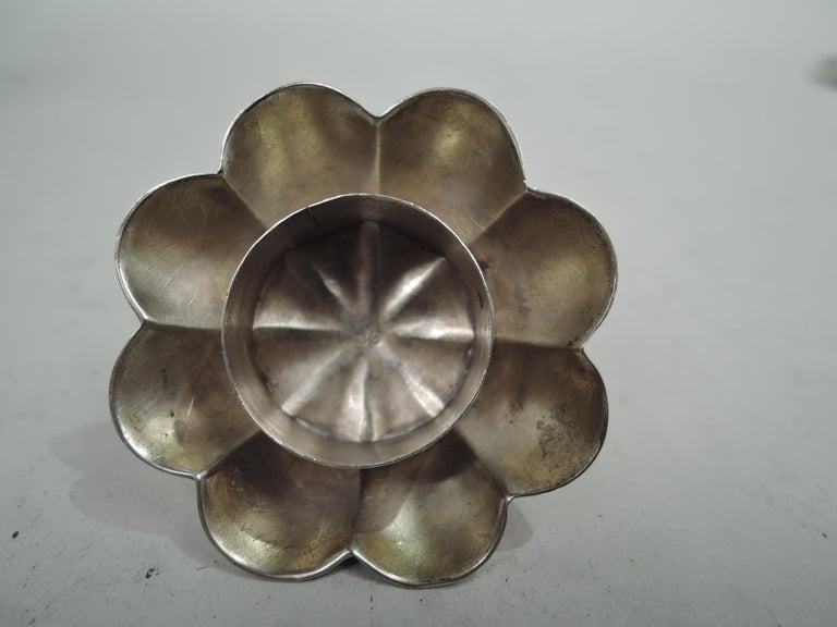 Antique American Modern Sterling Silver and Glass Inkwell on Stand For ...