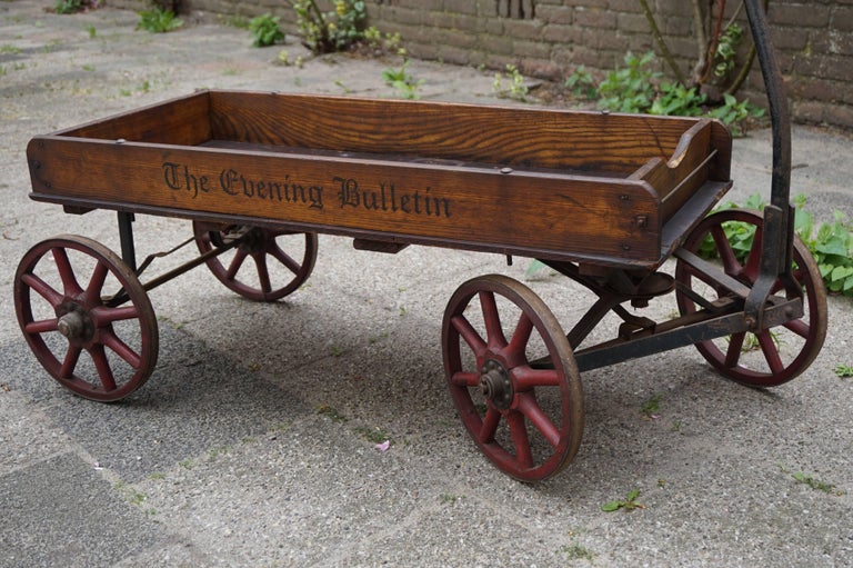 Antique American Newspaper Cart Great as a Novelty Magazine Stand and ...