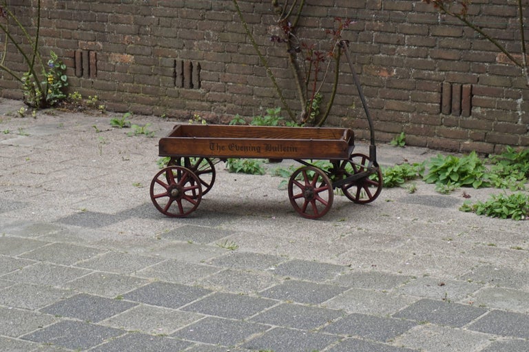 Antique American Newspaper Cart Great as a Novelty Magazine Stand and ...