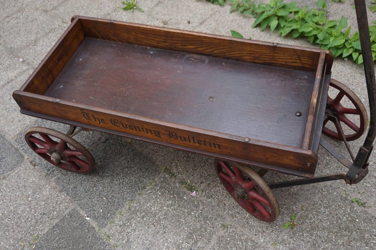 Antique American Newspaper Cart Great as a Novelty Magazine Stand and ...