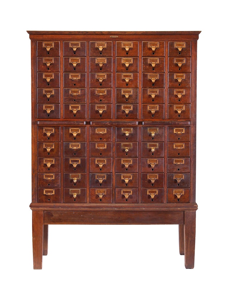 Antique American Oak Card Catalog at 1stDibs
