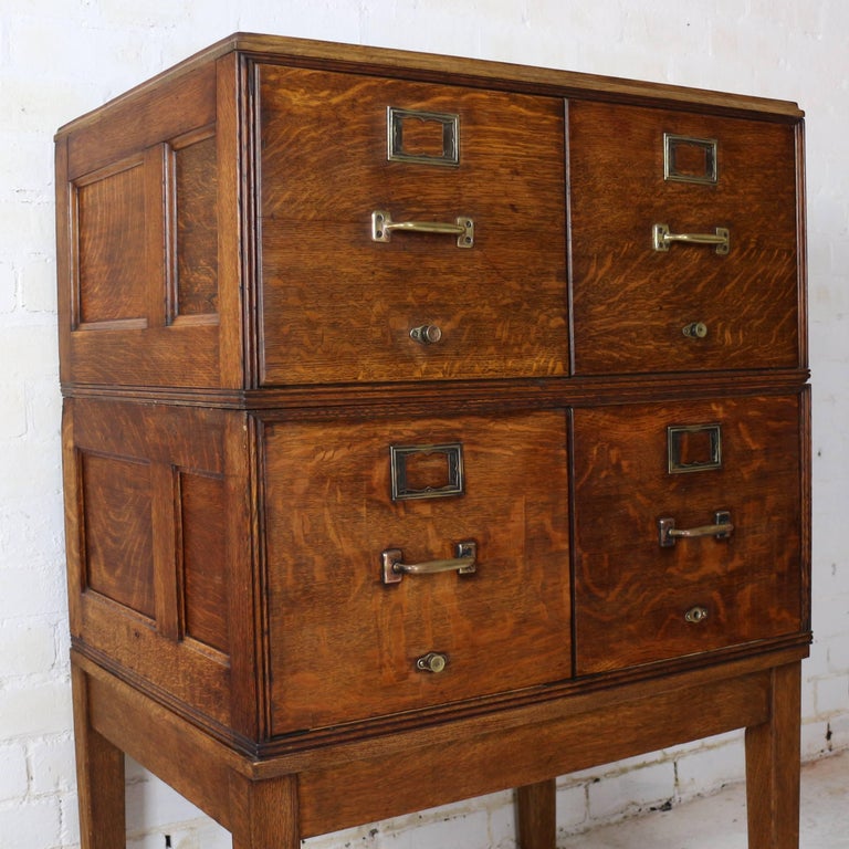 Antique American Oak Filing Cabinet, circa 1910 at 1stDibs