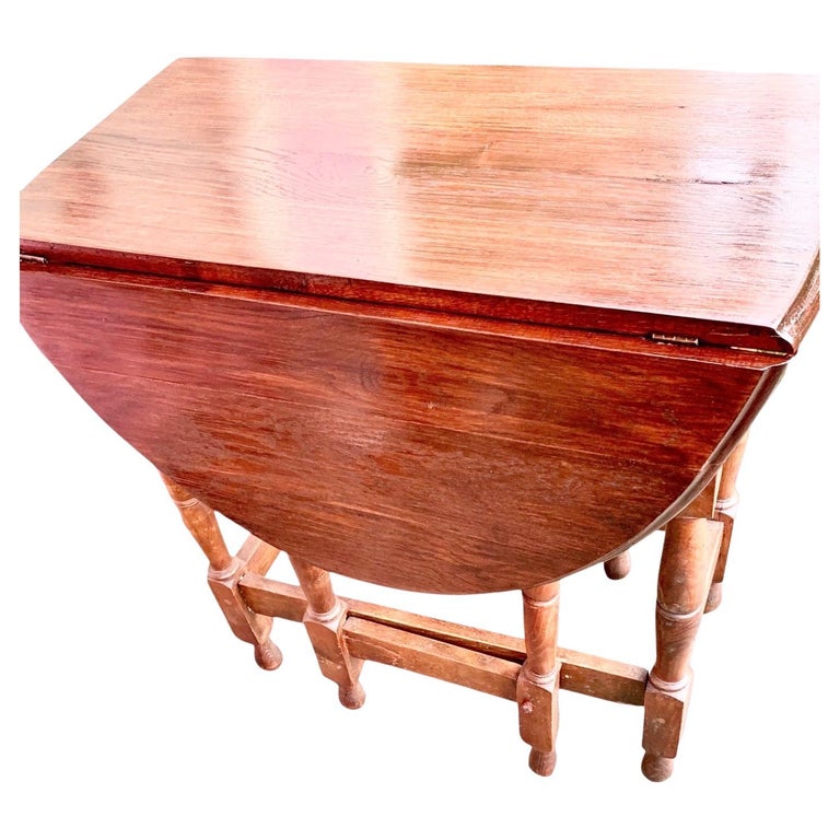 Antique American Oak Gate Leg Dining Table at 1stDibs