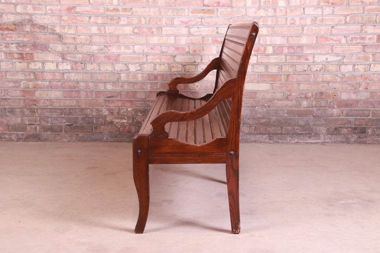 Antique American Oak Train Depot Railroad Bench, circa 1900 For Sale at ...