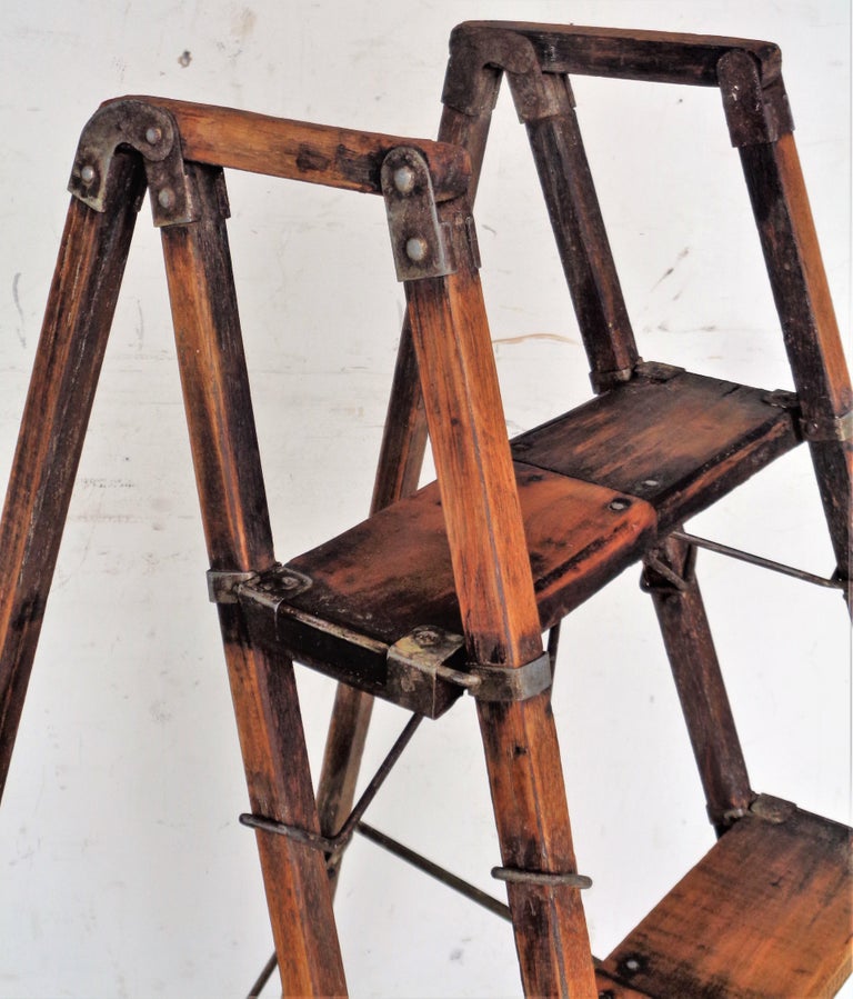 Antique American Patented Metamorphic Folding Ladder at 1stDibs