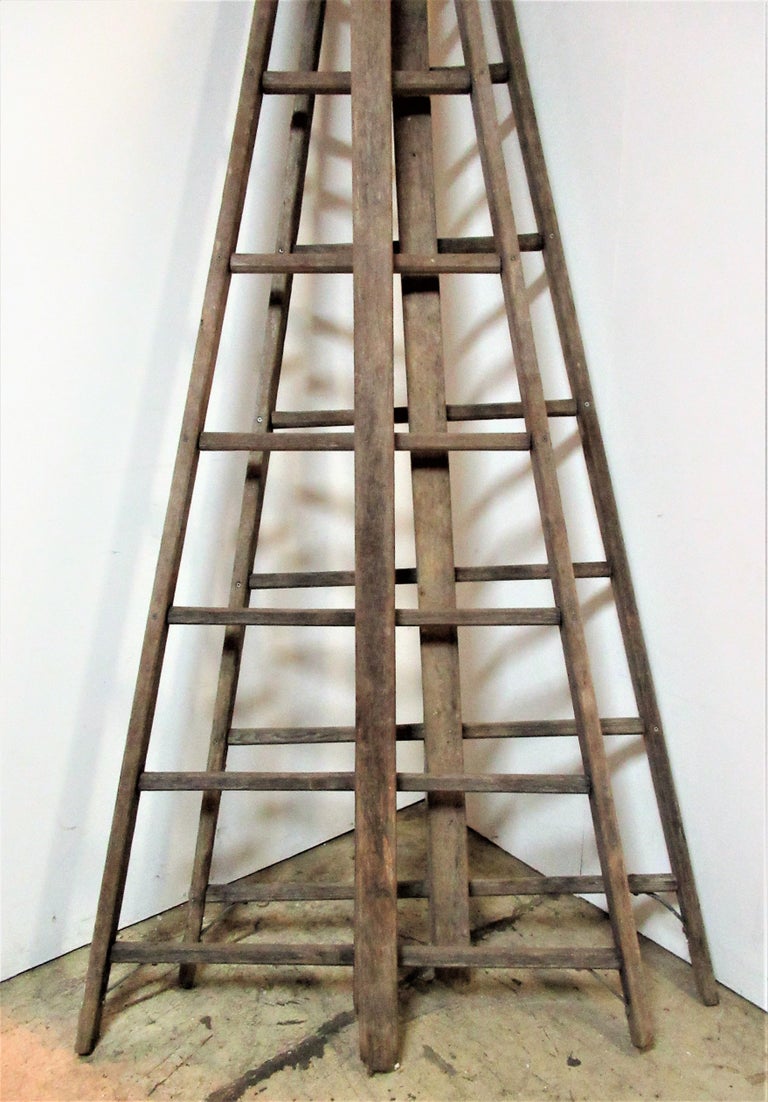 Antique American Peak Top A Frame Harvest Ladders at 1stDibs