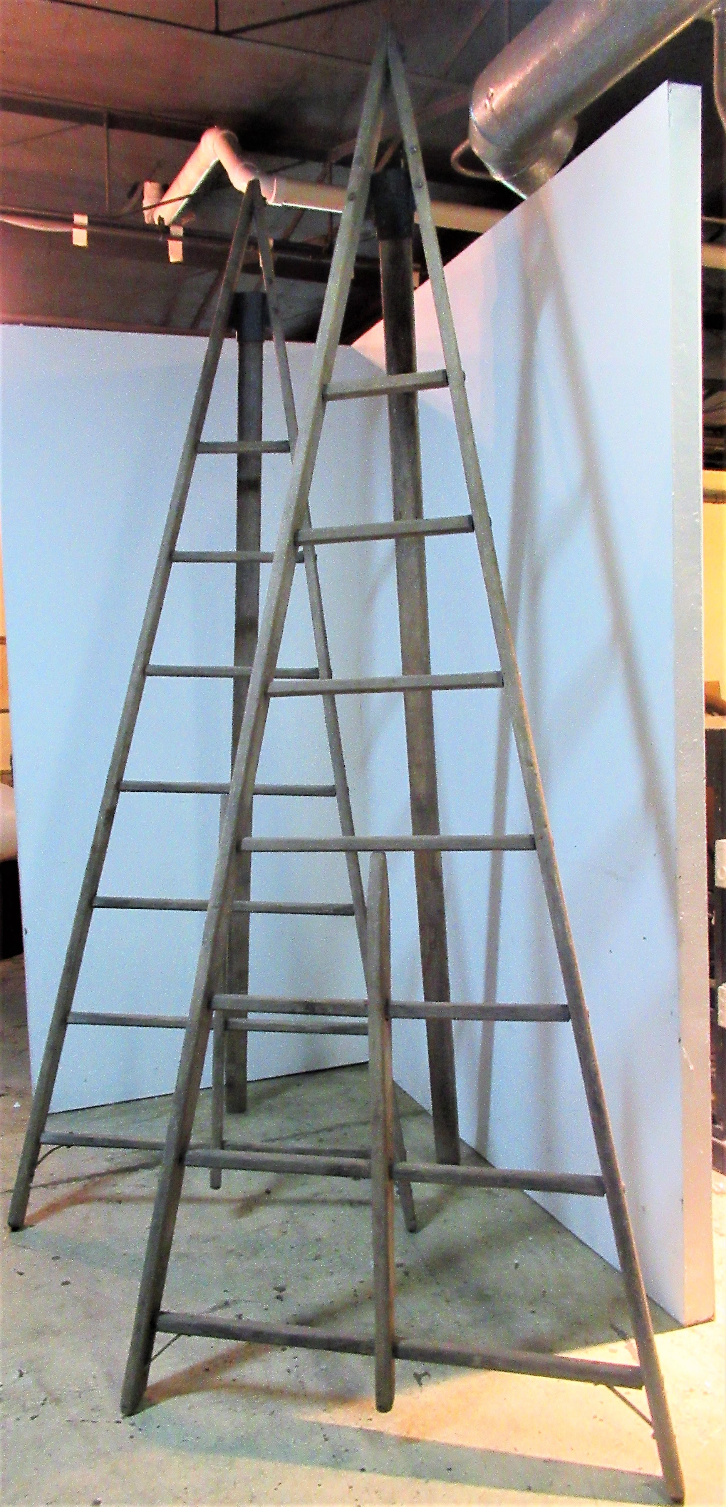 Antique American Peak Top A Frame Harvest Ladders at 1stDibs