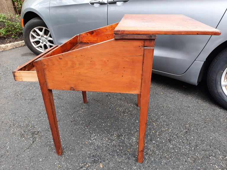 Antique American Pine Flip Top Desk For Sale at 1stDibs