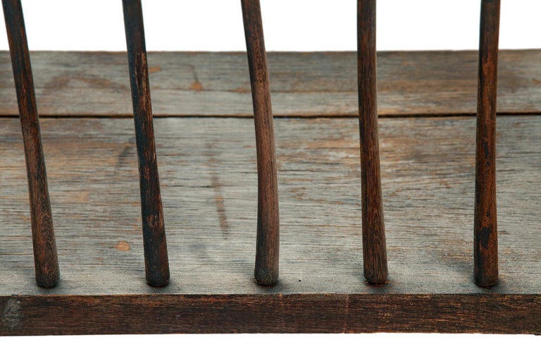 Antique American Primitive Armed Bench For Sale at 1stDibs