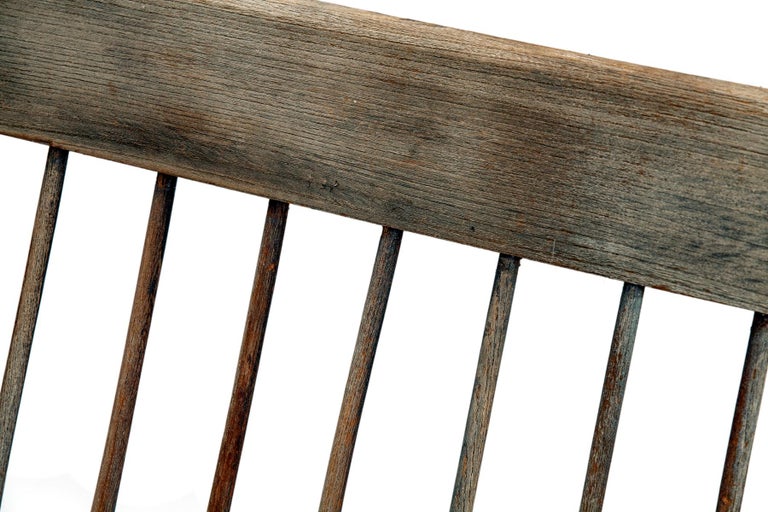 Antique American Primitive Armed Bench For Sale at 1stDibs