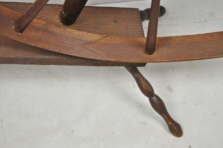 Antique American Primitive Colonial Wooden Country Spinning Wheel For ...