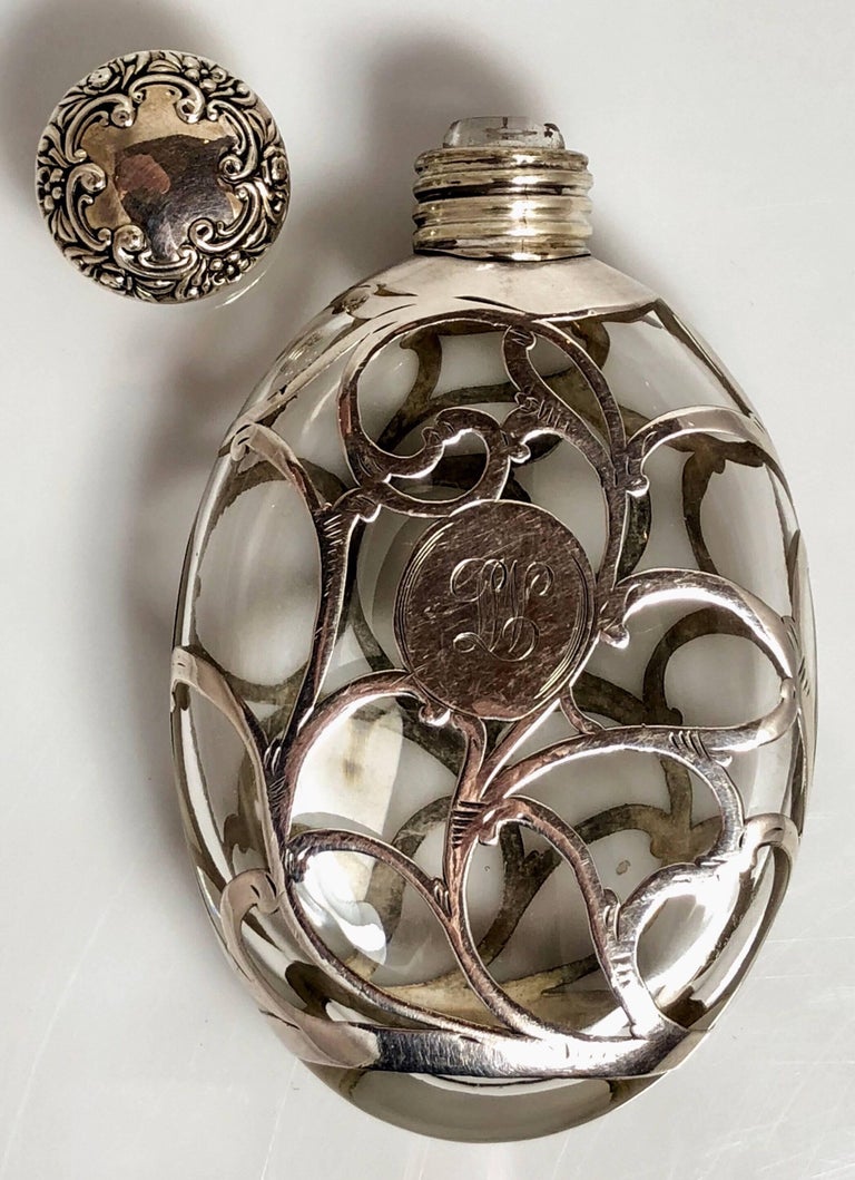 Antique American Pumpkin Seed Flask with Coin Silver Overlay, circa ...