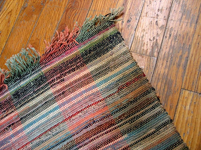 Antique American Rag Rug For Sale at 1stDibs