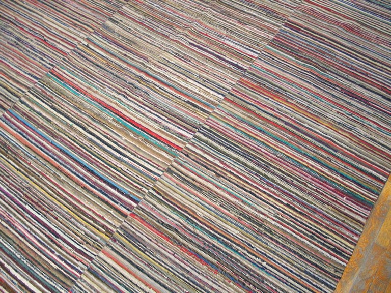 Antique American Rag Rug 8' 6" x 12' 0" For Sale at 1stDibs