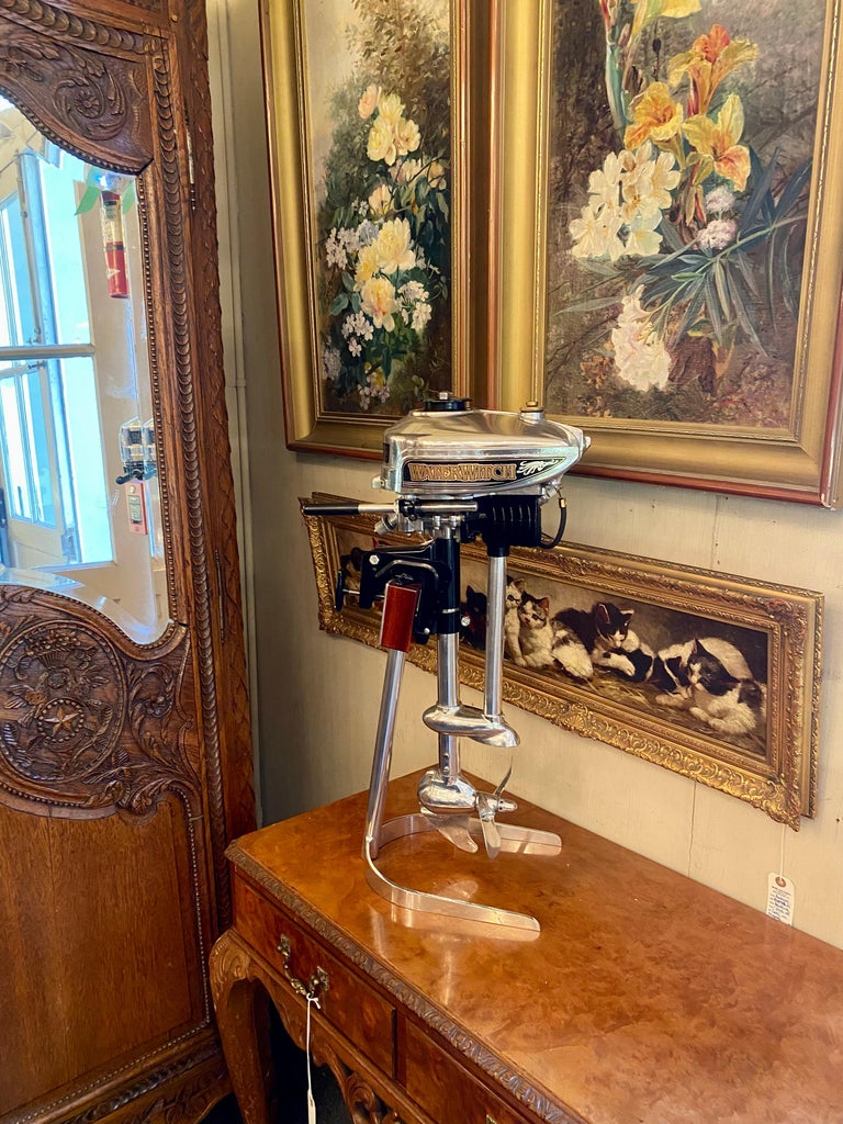 Antique American Sears WaterWitch Outboard Motor on Custom-Made Stand ...
