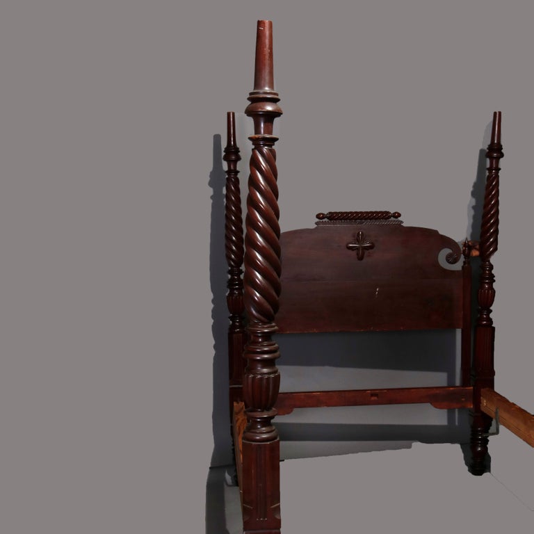 Antique American Sheraton Mahogany Tester Bed, circa 1830 at 1stDibs