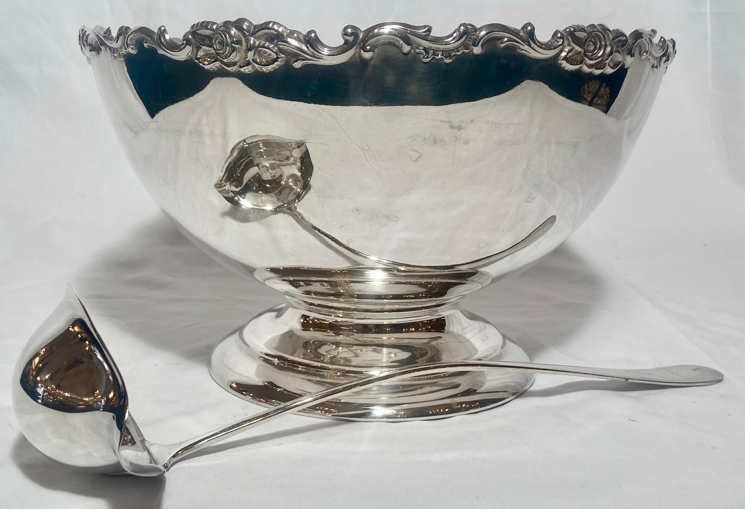 Antique American Silver-Plated Complete Punch Bowl Set, Circa 1910-1920 ...