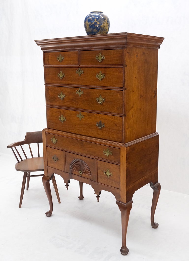 Antique American Solid Walnut Queen Ann 2 Part Highboy Dovetails ...