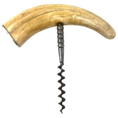 Sterling and Boar's Tusk Corkscrew Wine Bottle Opener, circa 1880 at ...