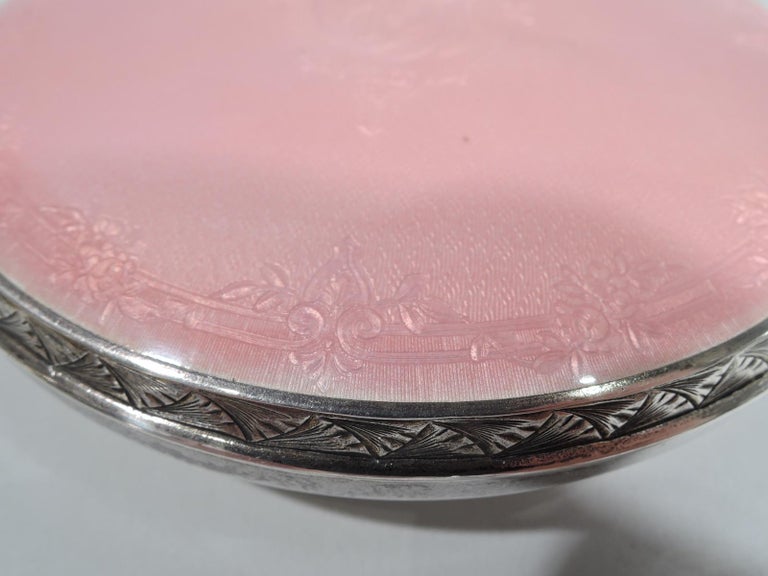 Antique American Sterling Silver and Pink Enamel Powder Jar by Kerr at ...