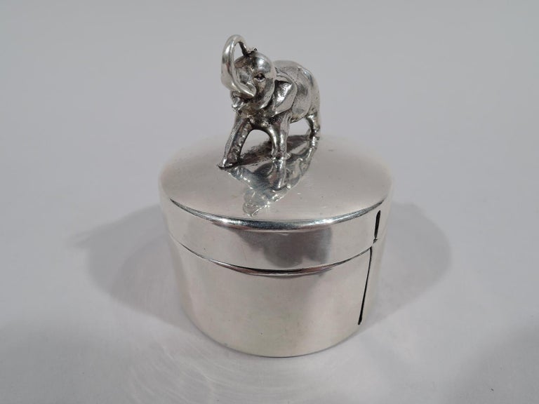 Antique American Sterling Silver Postage Stamp Box with Elephant at 1stDibs