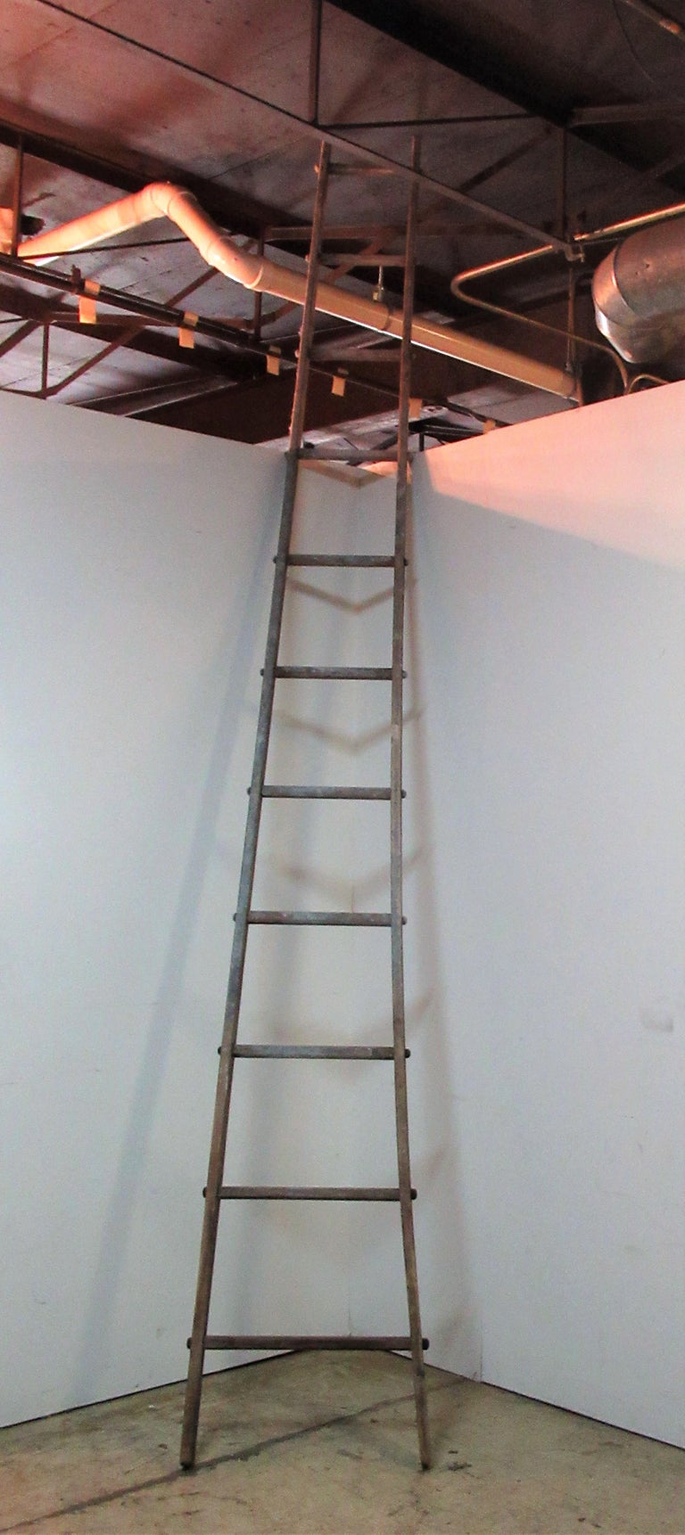 Antique American Tall Tapered Wood Harvest Ladder at 1stDibs