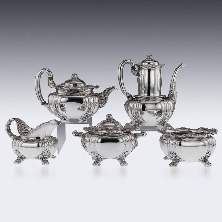 Antique American Tiffany and Co Solid Silver Chrysanthemum Tea Set ...