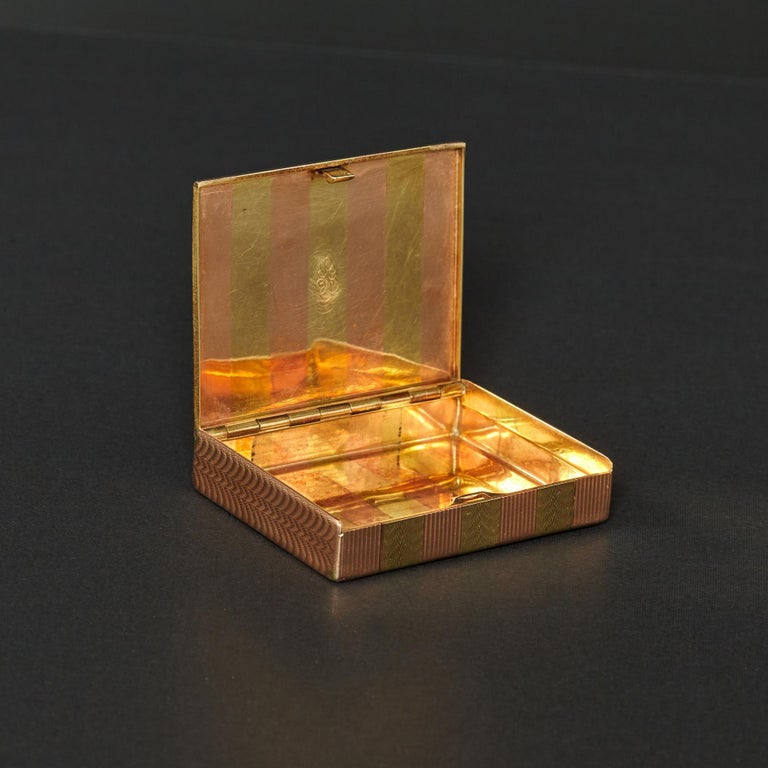 Antique American Two-Color Gold Cigarette Case For Sale at 1stDibs